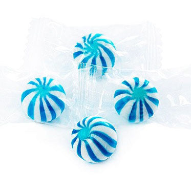 Petite Blue Striped Balls - 5lb Bulk | CandyStore.com