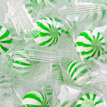 Petite Green Striped Balls - 5lb Bulk | CandyStore.com