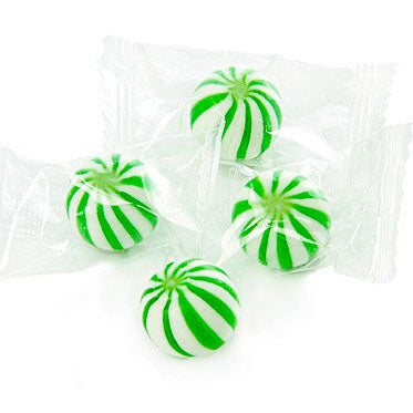 Petite Green Striped Balls - 5lb Bulk | CandyStore.com