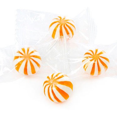 Petite Orange Striped Balls - 5lb Bulk | CandyStore.com