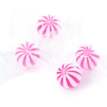 Petite Pink Striped Balls - 5lb Bulk | CandyStore.com