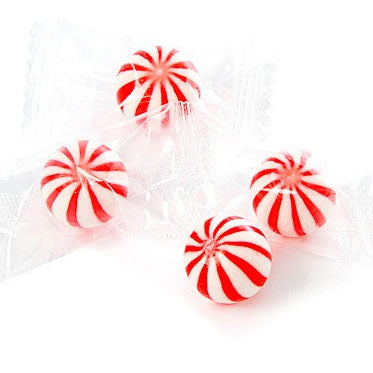 Petite Red Striped Balls - 5lb Bulk | CandyStore.com
