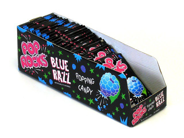 Pop Rocks Blue Raspberry Candy Packs - 24ct Box