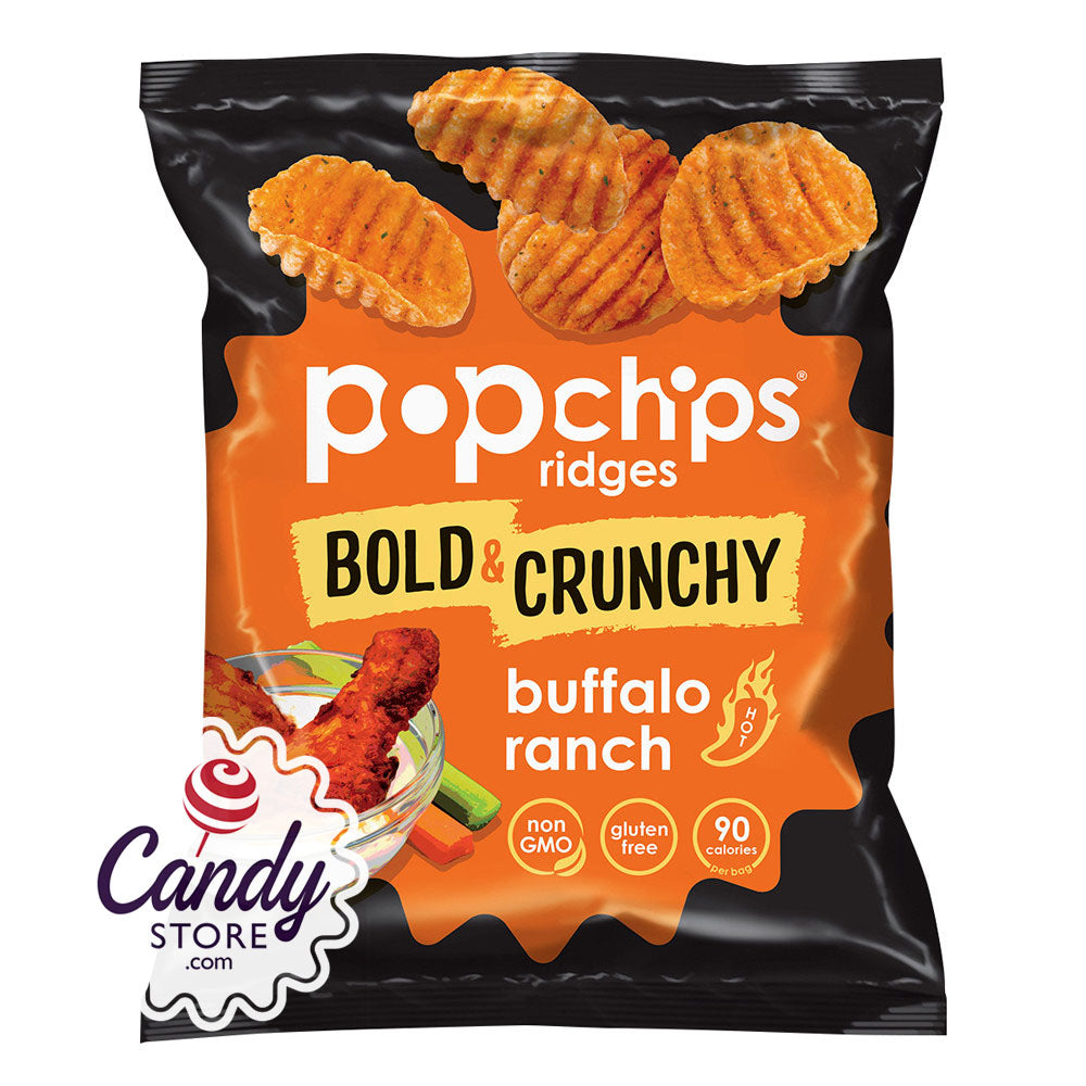 Popchips Ridges Buffalo Ranch Chips 0.7oz Bags 24ct - CandyStore.com