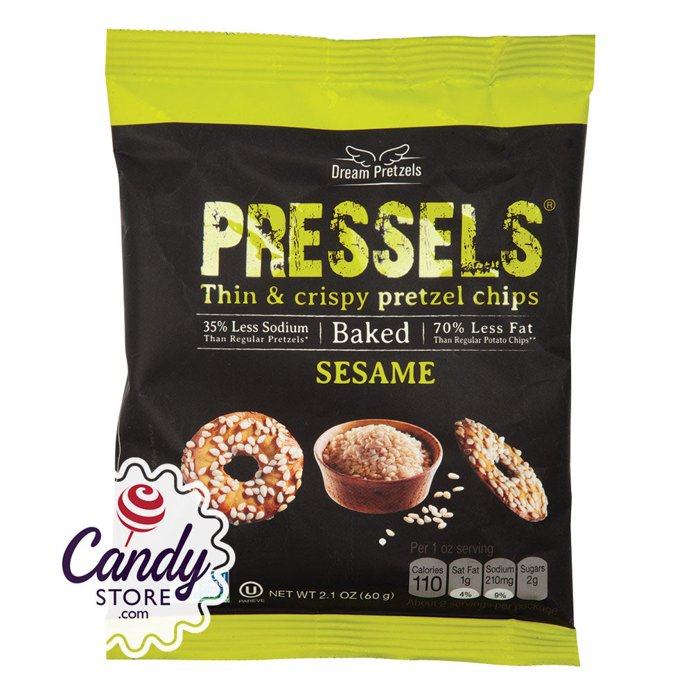 Pressels Pretzel Chips Sesame 2.1oz Pouch 48ct - CandyStore.com