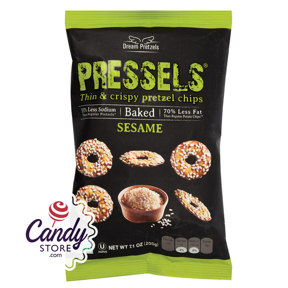 Pressels Pretzel Chips Sesame 7.1oz Bags 12ct - CandyStore.com