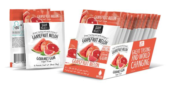 Project 7 Grapefruit Melon Gum Pouches - 12ct | CandyStore – CandyStore.com