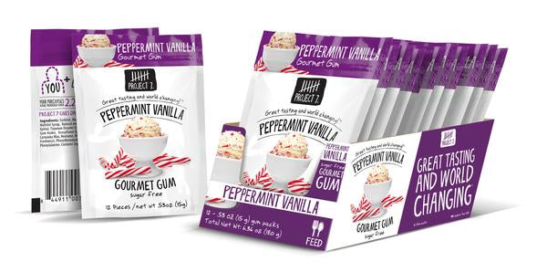 Project 7 Peppermint Vanilla Gum Pouch - 12ct | CandyStore