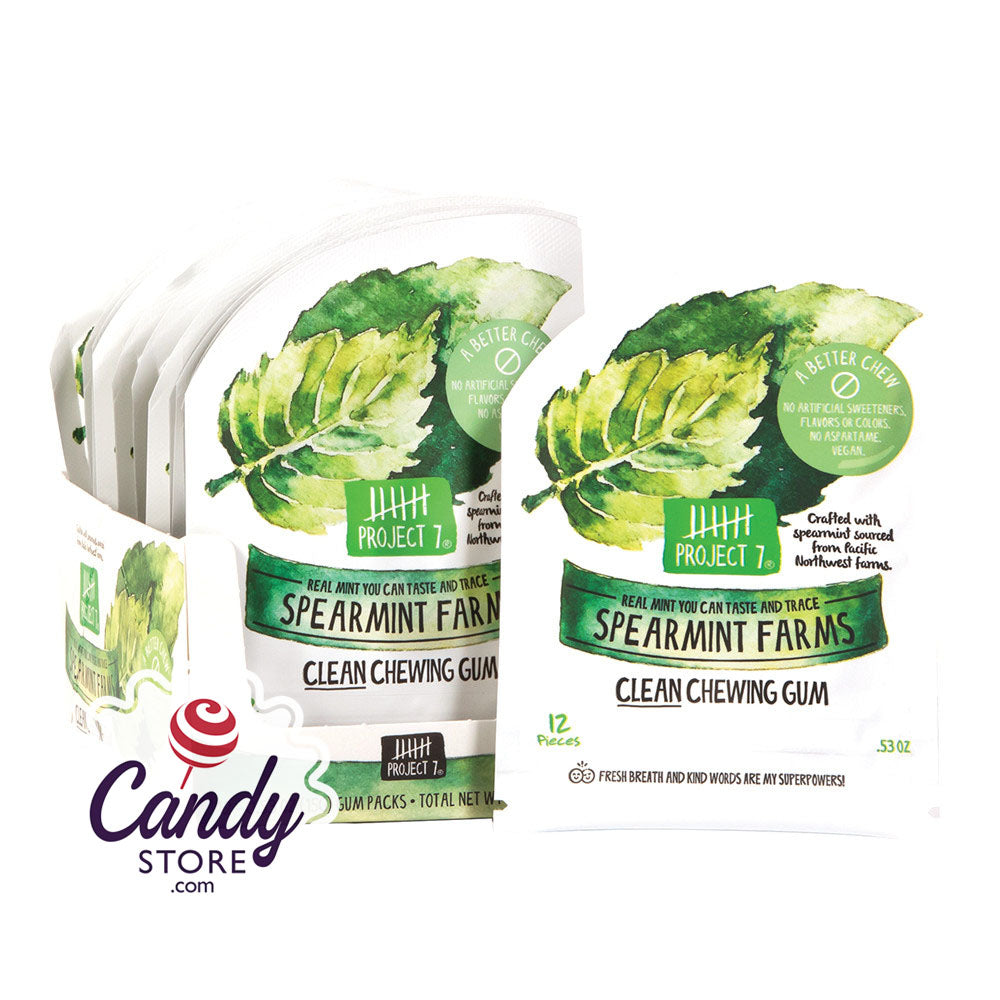 Project 7 Spearmint Farms Gum 144ct - CandyStore.com