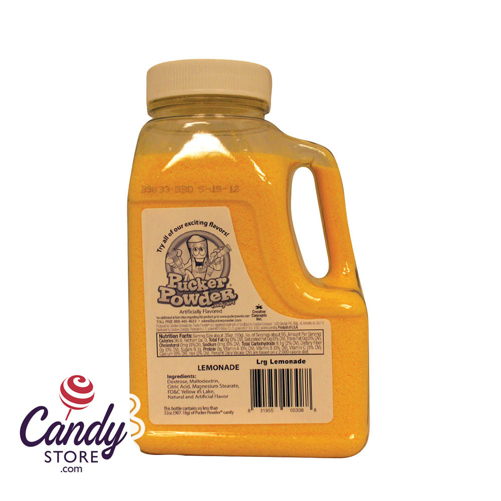 Pucker Powder Sour Yellow Lemonade 32oz Bottle 1ct - CandyStore.com