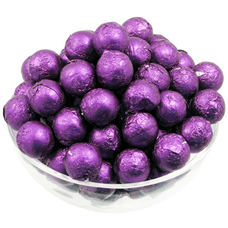 Purple Foil Chocolate Balls - 10lb Bulk | CandyStore.com