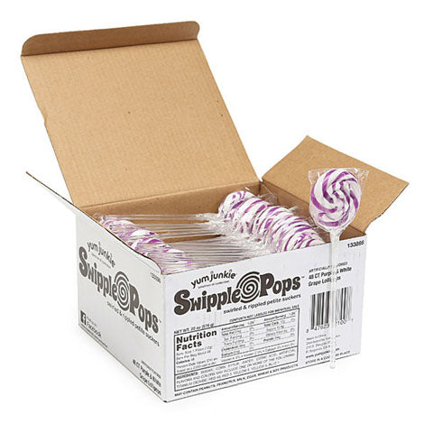 Purple Swipple Pops - 48ct Grape Petite Swirly Lollipops
