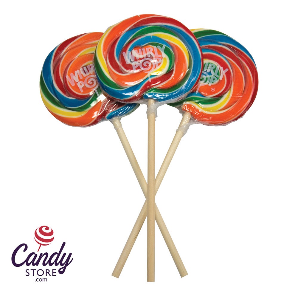Rainbow Whirly Pops 4-Inches - 48ct | CandyStore.com