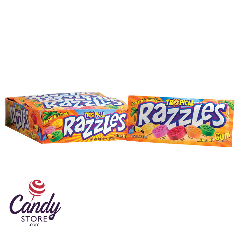 Razzles Tropical 1.4oz Bag - 24ct | CandyStore.com