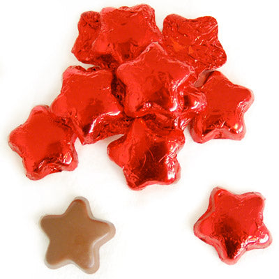 Red Milk Chocolate Stars - 10lb Bulk | CandyStore.com