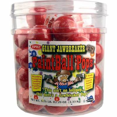 Red Paintball Pops Jar - 36ct | CandyStore.com