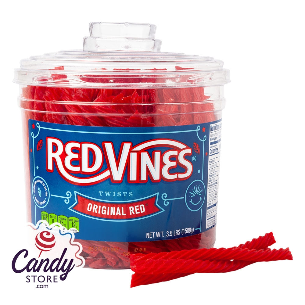 Red Vines Twists 3.5lb Jar - Black & Red | CandyStore.com