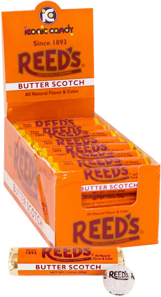 Reed's Butterscotch Rolls Hard Candy Rolls - 24ct