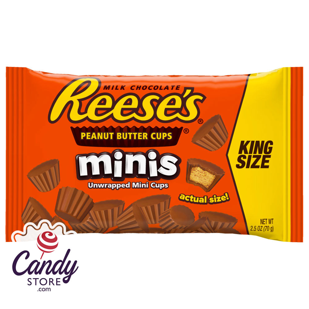 Reese's Mini King Size Peanut Butter Cups Unwrapped - 16ct – CandyStore.com