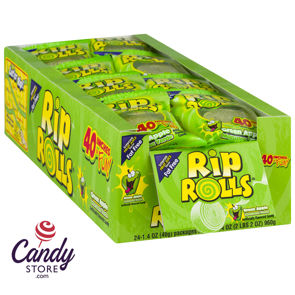 Rip Rolls Green Apple - 24ct | CandyStore.com