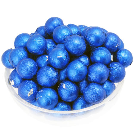 Royal Blue Foil Chocolate Balls - 10lb Bulk | CandyStore.com