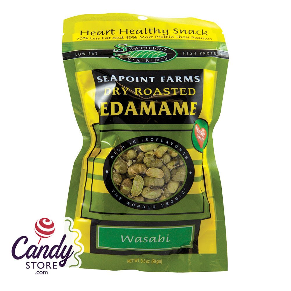 Seapoint Farms Wasabi Dry Roasted Edamame 3.5oz Bag 12ct - CandyStore.com