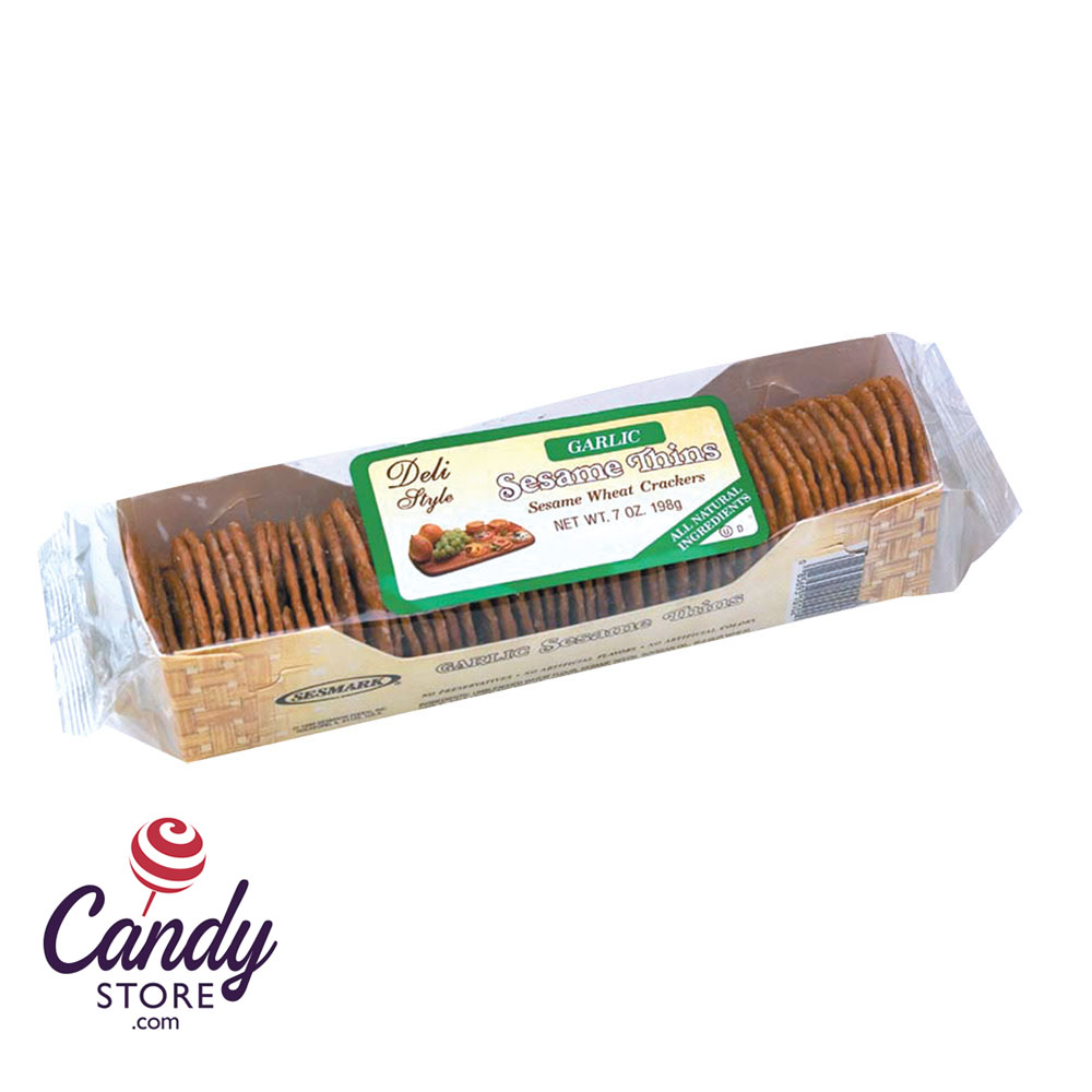 Sesmark Garlic & Sesame Thins 7oz Tray - 12ct | CandyStore – CandyStore.com