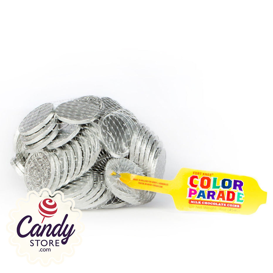 Silver Chocolate Coins Fort Knox 1.5-inch - 1lb – CandyStore.com