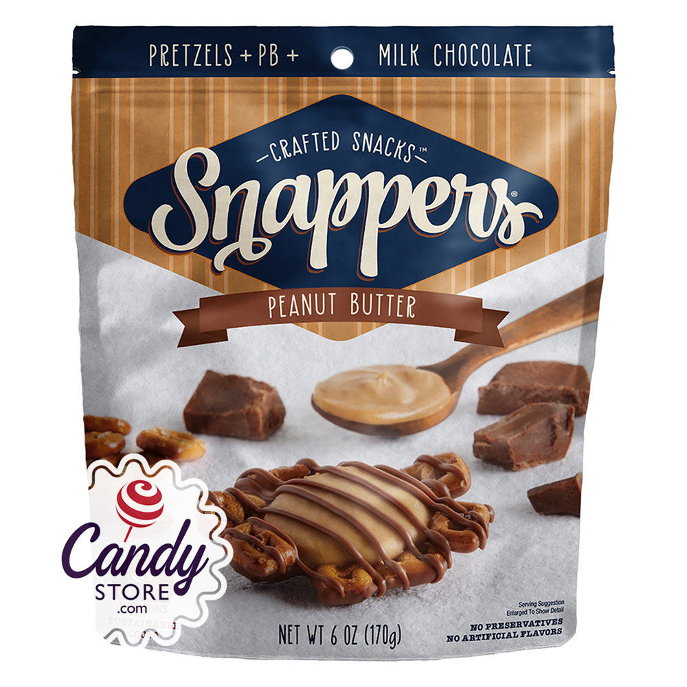 Snappers Pretzels Milk Chocolate Peanut Butter 6ct - CandyStore.com