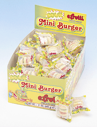Sour Mini Gummy Burgers Candy - 60ct | CandyStore.com