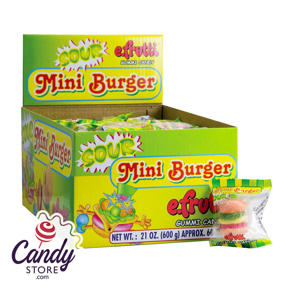 Sour Mini Gummy Burgers Candy - 60ct | CandyStore.com