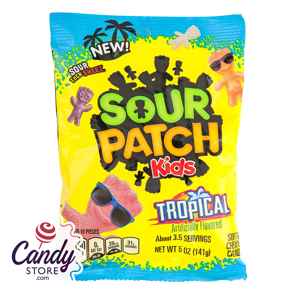 Sour Patch Kids Tropical 5oz Peg Bag - 12ct | CandyStore.com