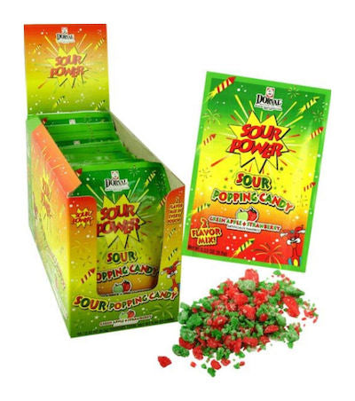 Sour Power Popping Candy Green Apple/Strawberry - 18ct