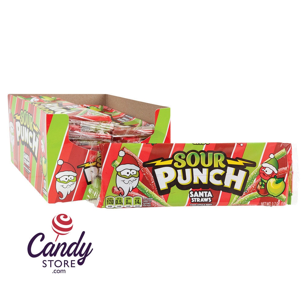 Sour Punch Santa Straws 3.7oz - 12ct - CandyStore.com