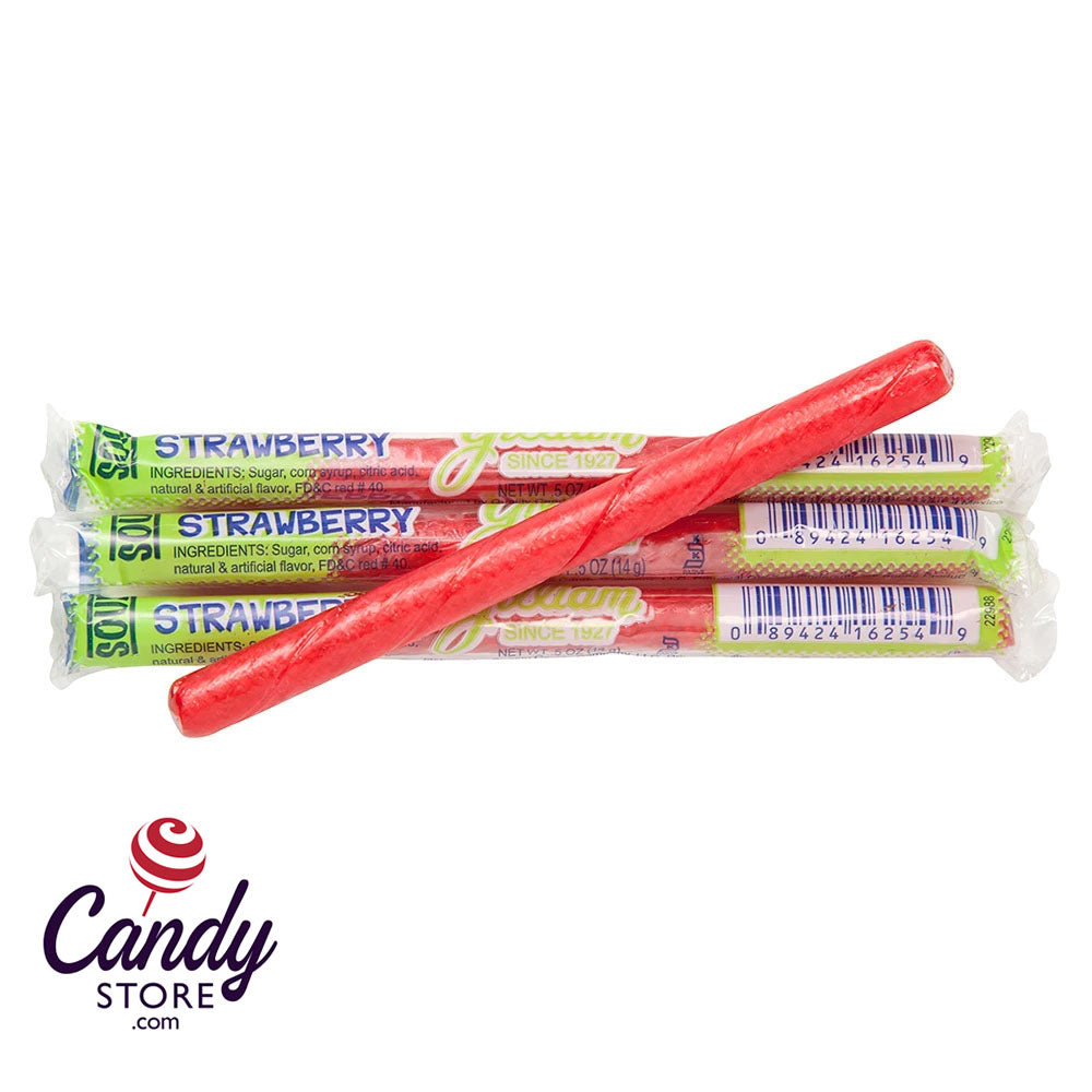 Sour Strawberry Candy Sticks 80ct - CandyStore.com