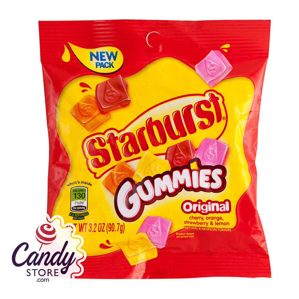 Starburst Gummies Original 3.2oz Peg Bag - 12ct – CandyStore.com