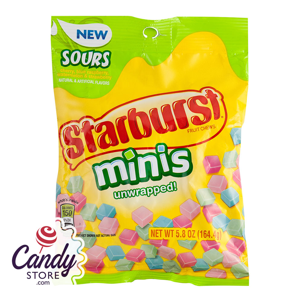 Starburst Minis Sours 5.8oz Peg Bag - 12ct | CandyStore.com