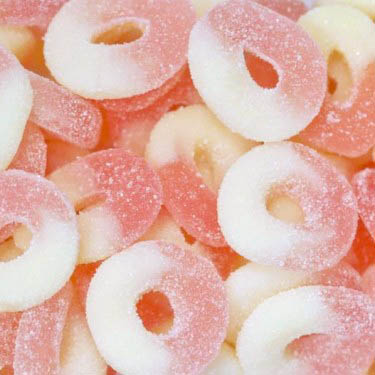 Strawberry Banana Gummy Rings - 4.5lb | CandyStore.com