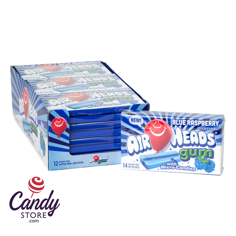 Sugar Free Blue Raspberry Airheads Gum 14-Piece 1.19oz - 12ct