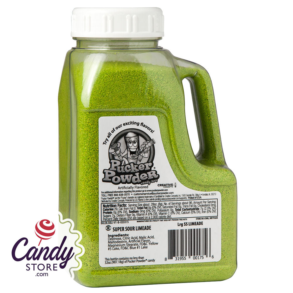 Super Sour Green Limeade Pucker Powder 32oz Bottle - 1ct – CandyStore.com