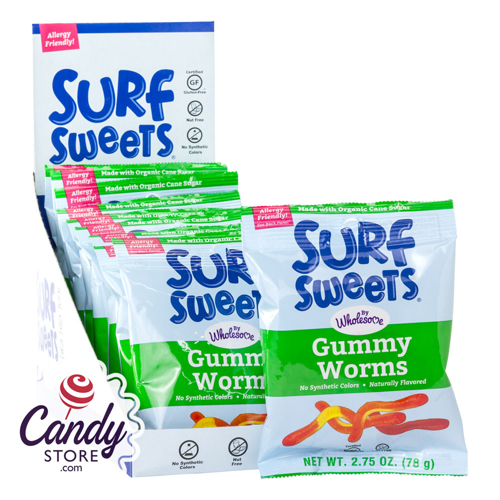 Surf Sweets Gummy Worms 2.75oz Bag - 12ct | CandyStore.com