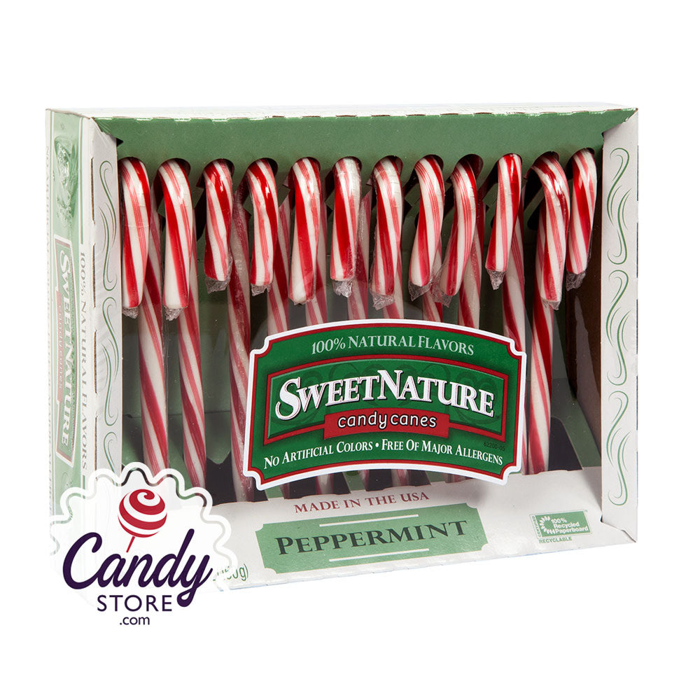 Sweetnature Natural Candy Canes 5.3oz 12Pc 12ct - CandyStore.com