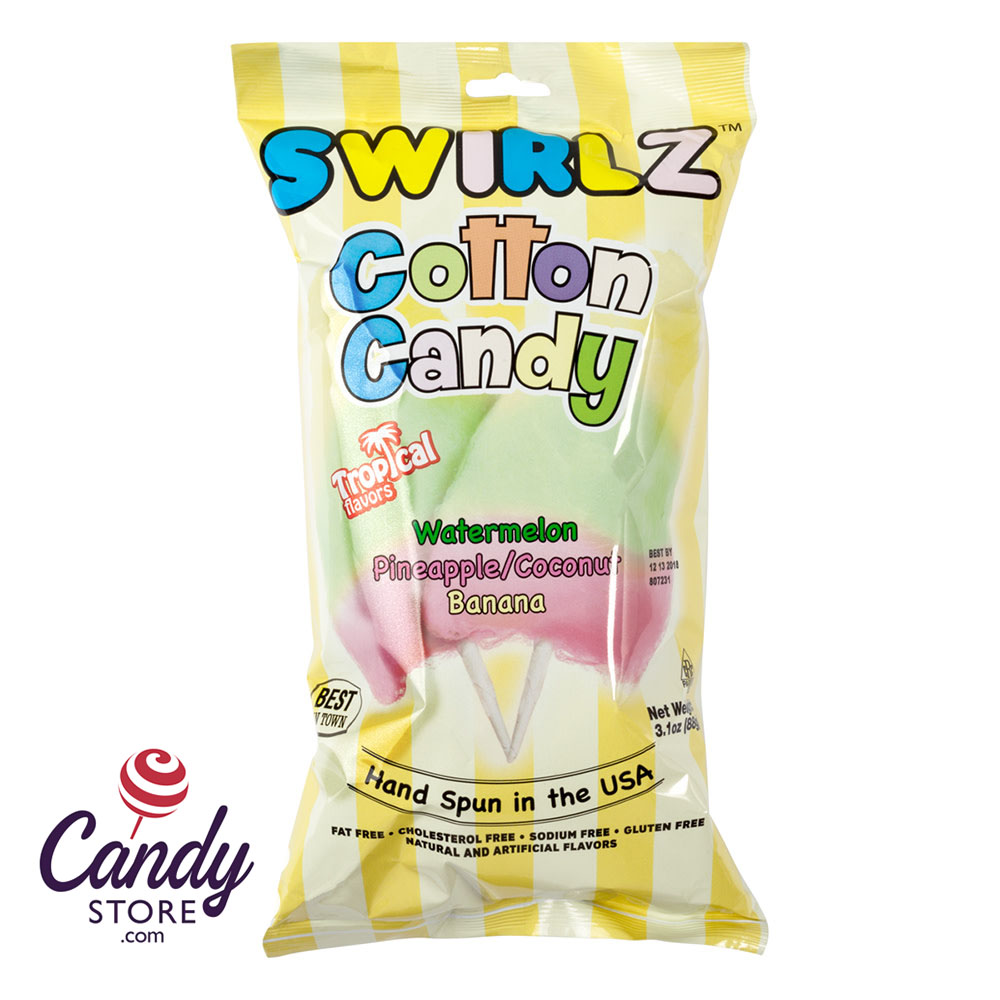 Swirlz Tropical Cotton Candy 3.1oz Bag - 24ct | CandyStore – CandyStore.com