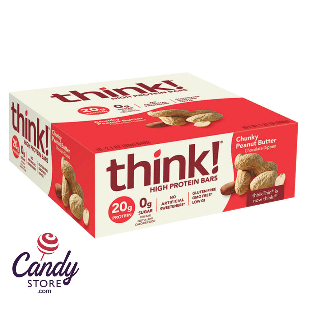 Think! Chunky Peanut Butter Protein Bar 2.1oz 10ct - CandyStore.com