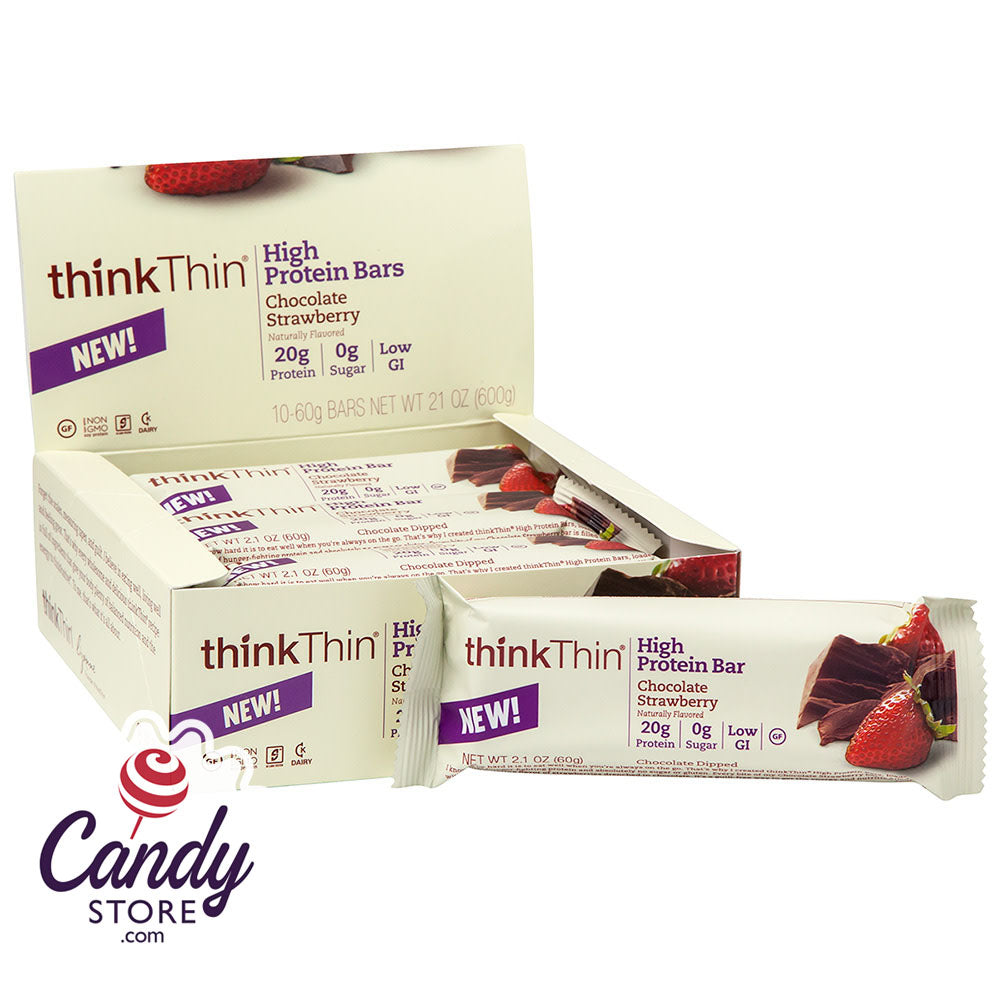 Think Thin Chocolate Strawberry Protein Bar 2.1oz 10ct - CandyStore.com