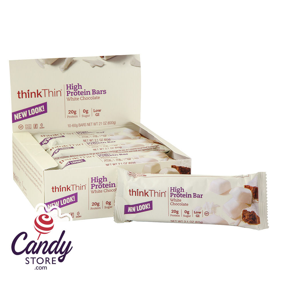 Think Thin White Chocolate Protein Bar 2.1oz 10ct - CandyStore.com