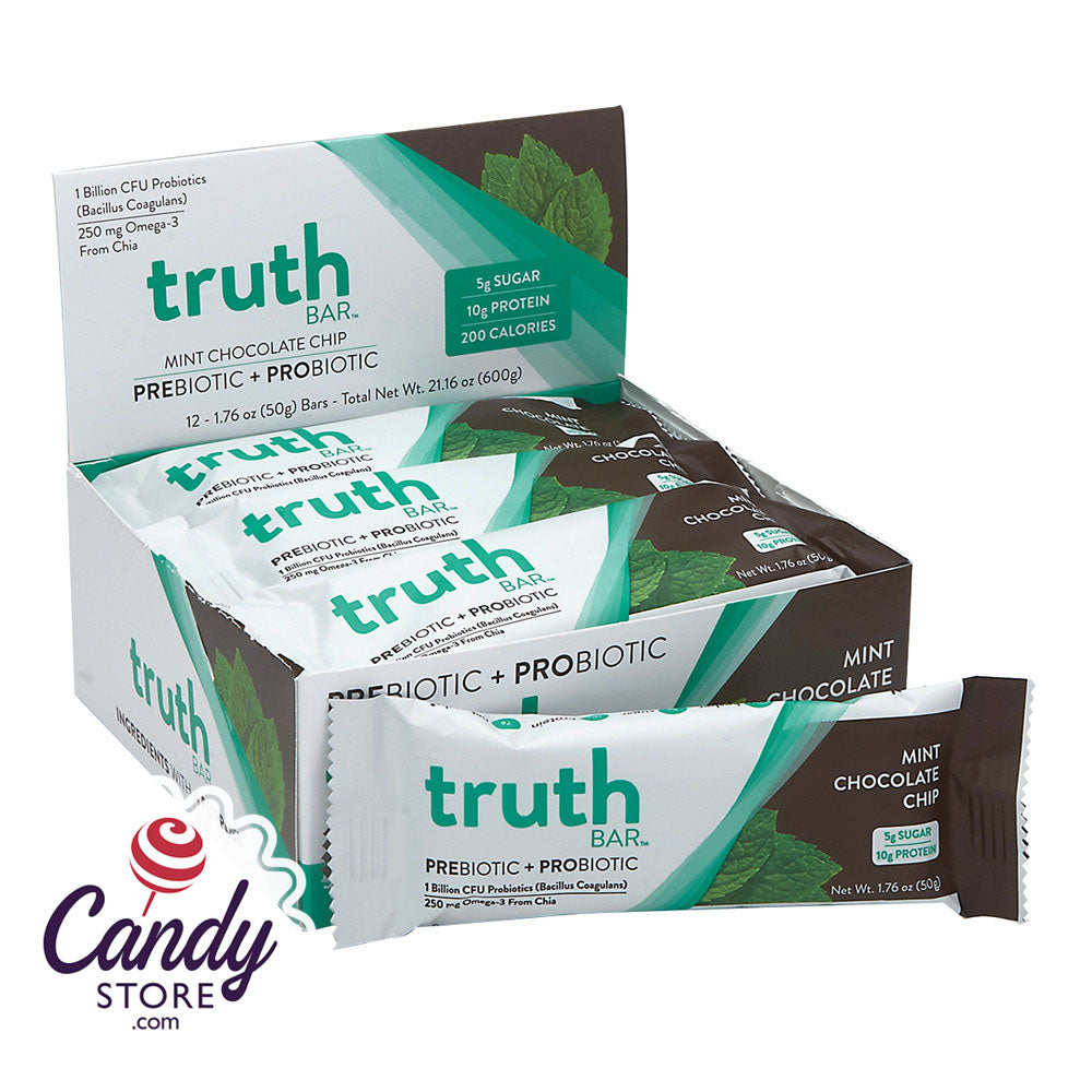 Truth Bars Mint Chocolate Chip 1.76oz 12ct 12ct - CandyStore.com