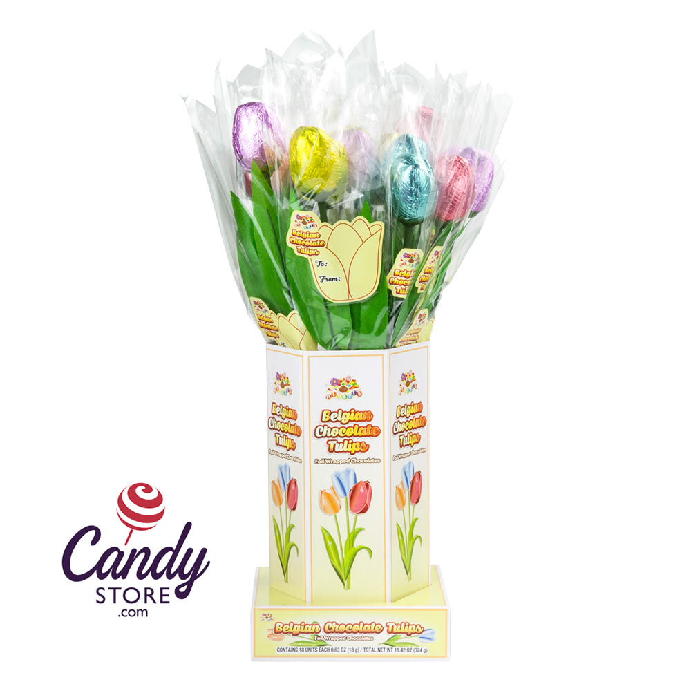 Tulip Foiled Milk Chocolate 0.63oz In Display Vase - 20ct – CandyStore.com