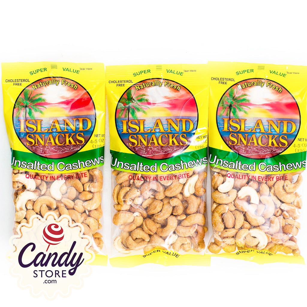 Unsalted Cashews Island Snacks - 6ct Bags | CandyStore.com