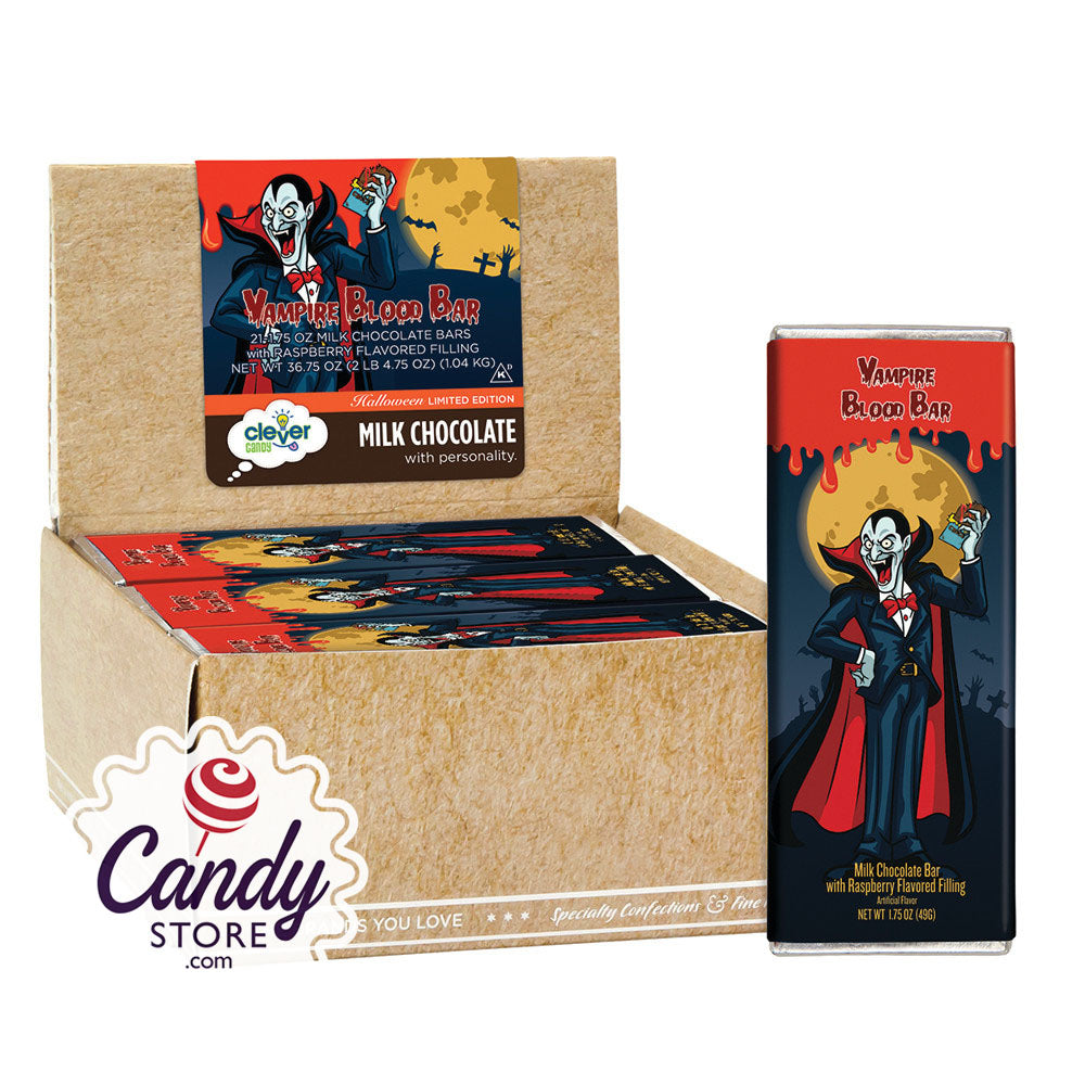 Vampire Blood Milk Chocolate Red Gooey Center 1.75oz Bar 21ct ...